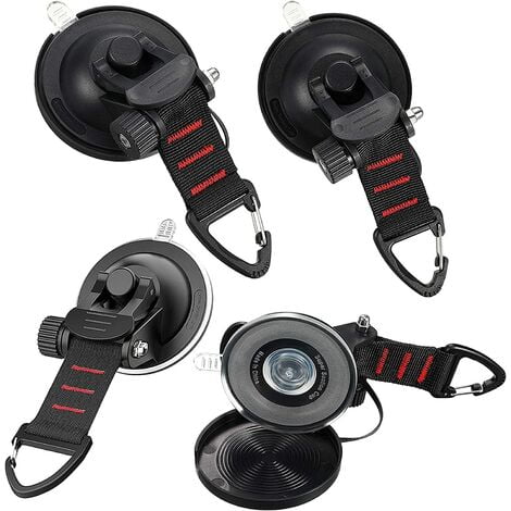 Pack of 4 Heavy Duty Suction Cup Anchors with D Ring, Car Suction Cup ...