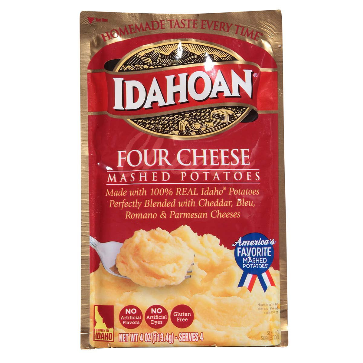 Pack of 4 Idahoan Four Cheese Mashed Potatoes - 4 oz - Package may vary ...