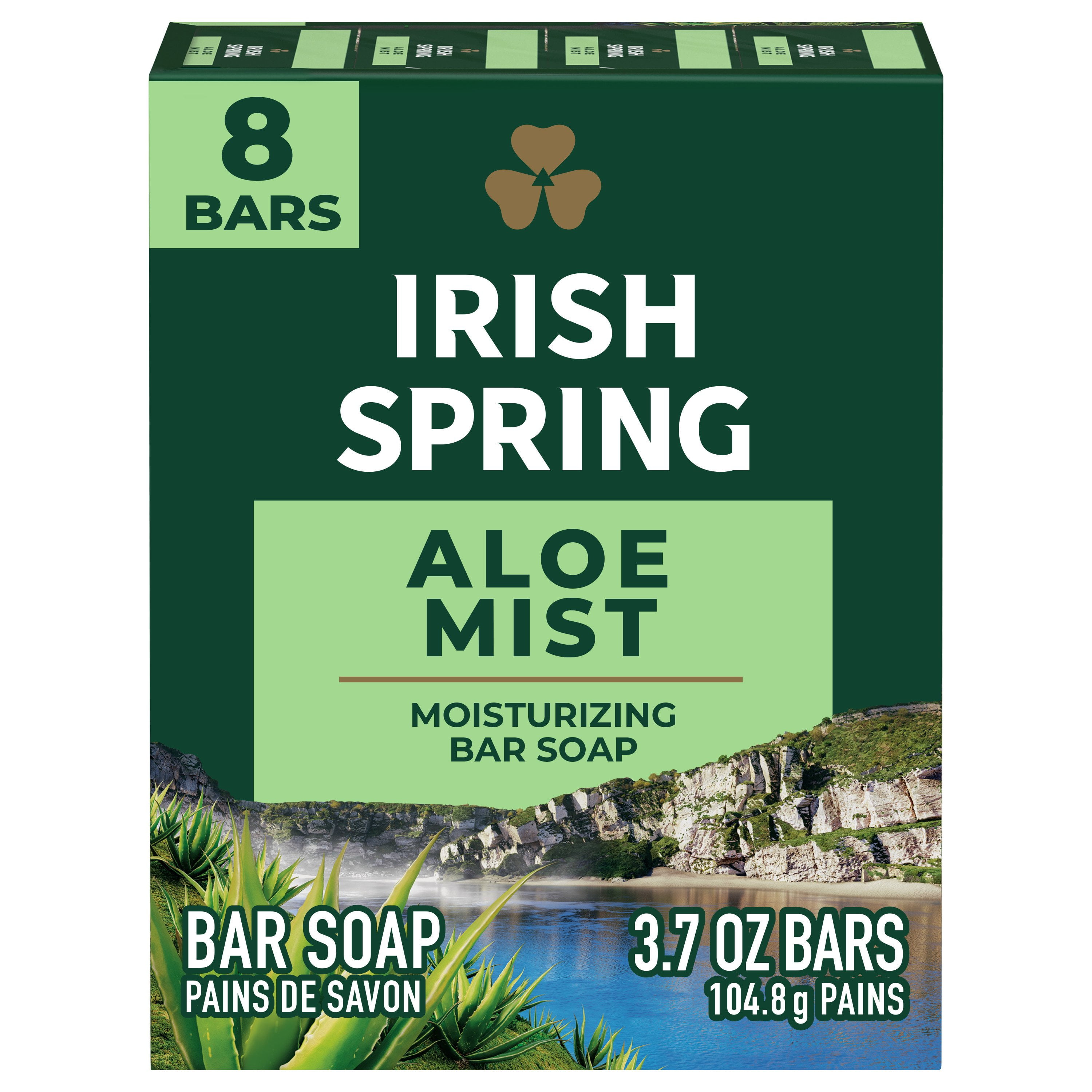 Pack of 4 Irish Spring Deodorant Bar Soap for Men - Aloe Mist - 8 ct ...
