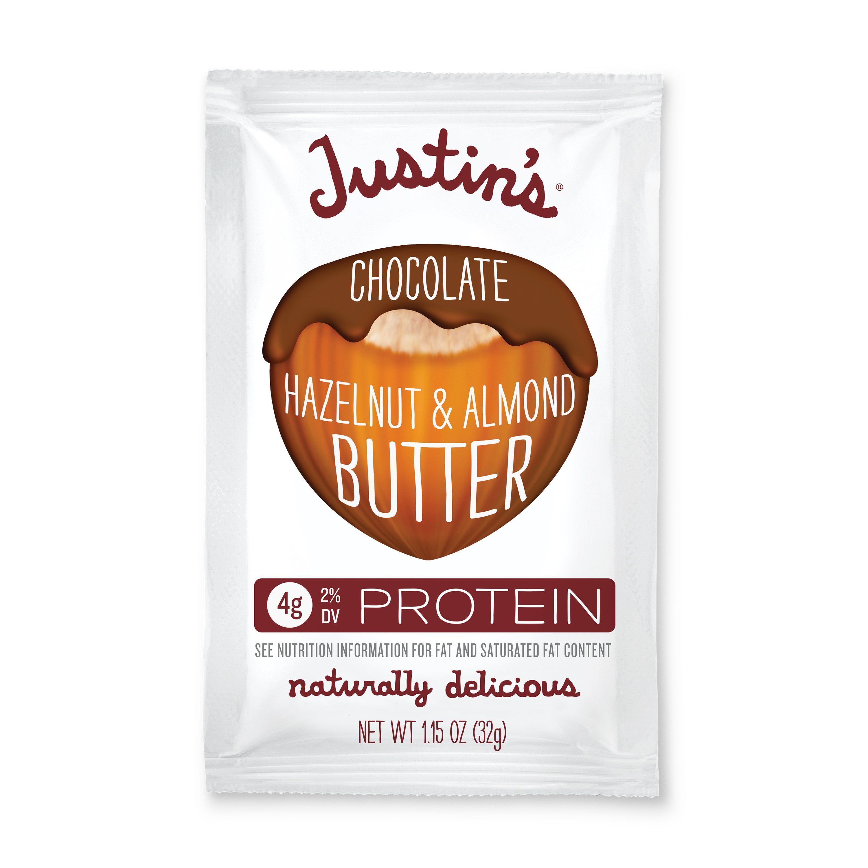 Pack of 4 Justin's Chocolate Hazelnut & Almond Butter - 1.15 oz ...