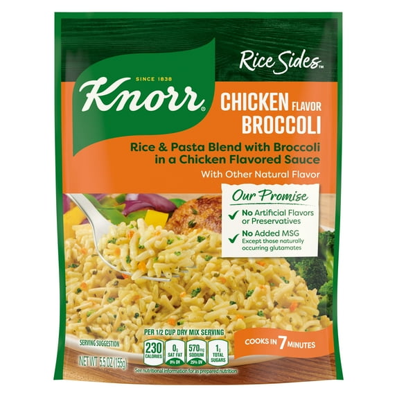 Pack of 4 Knorr Rice Sides Chicken Broccoli with Long Grain Rice and ...