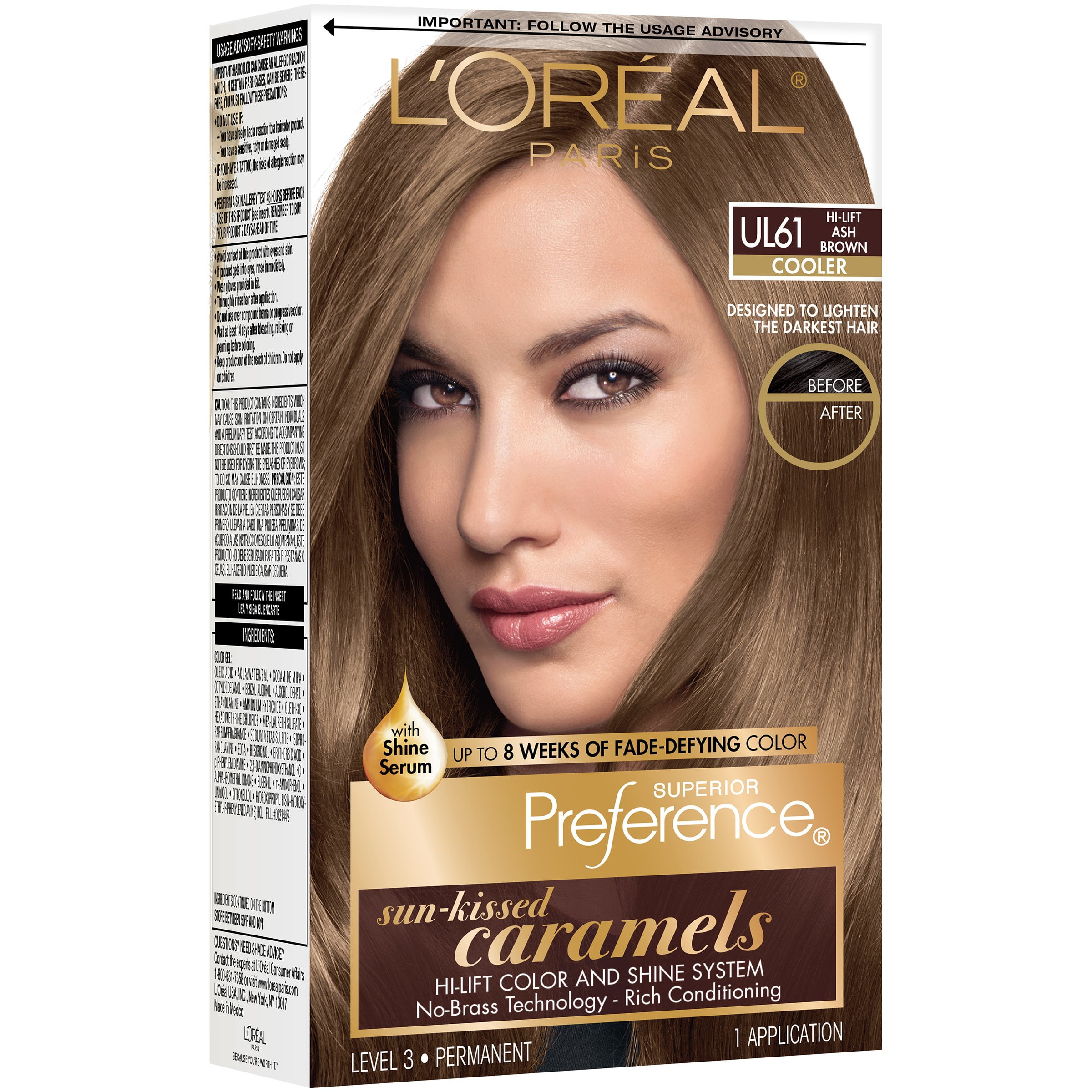 Pack of 4 L'Oréal Paris Superior Preference Permanent Hair Color, UL61 Ultra Light Ash Brown ...