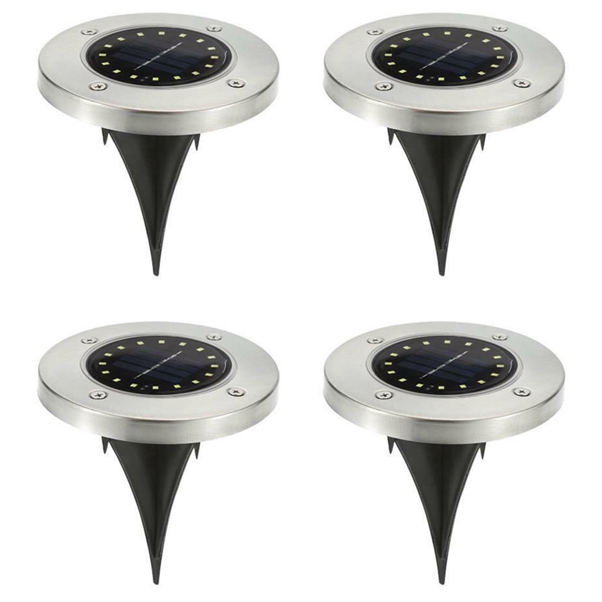 Pack of 4 LED Solar Lamp Outdoor Floor Lighting Projector Garden ...