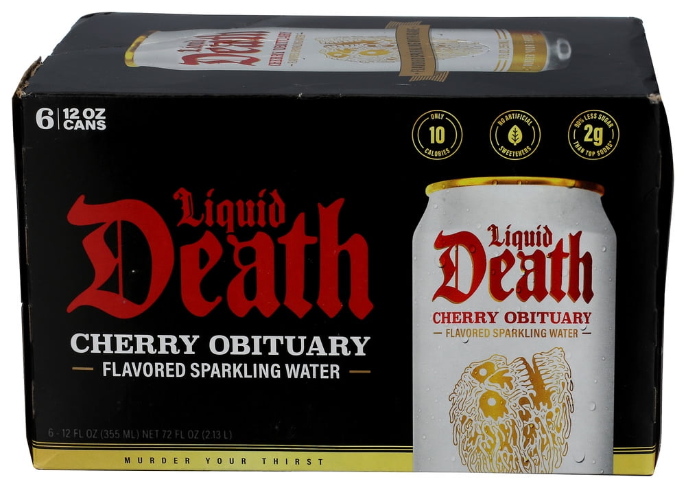 (Pack of 4) Liquid Death Sparkling Cherry Orbit Water 6 Pack 72 Fo ...