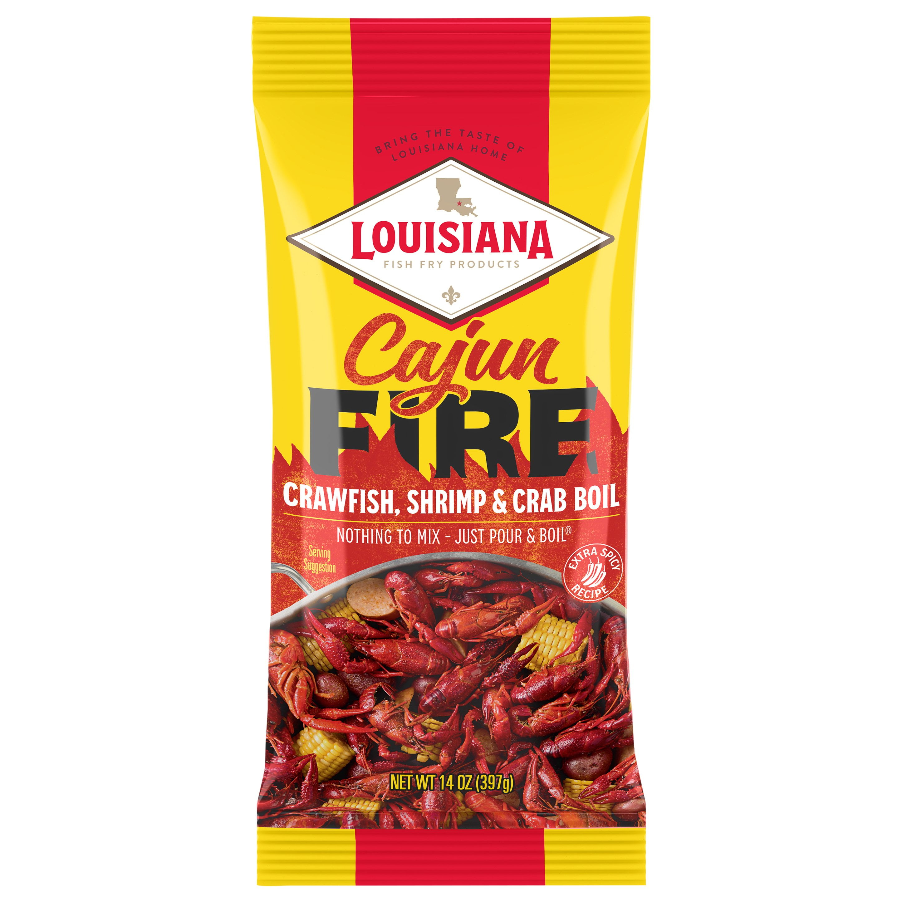 Pack of 4 Louisiana Fish Fry Products Cajun Fire Boil - 14 oz - Package ...