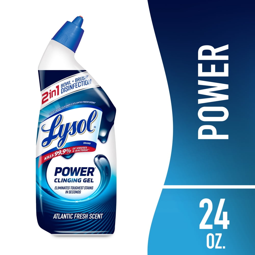 Pack of 4 Lysol Power Toilet Bowl Cleaner, Gel Cleaner and Disinfectant, Atlantic Fresh, 24 fl ...