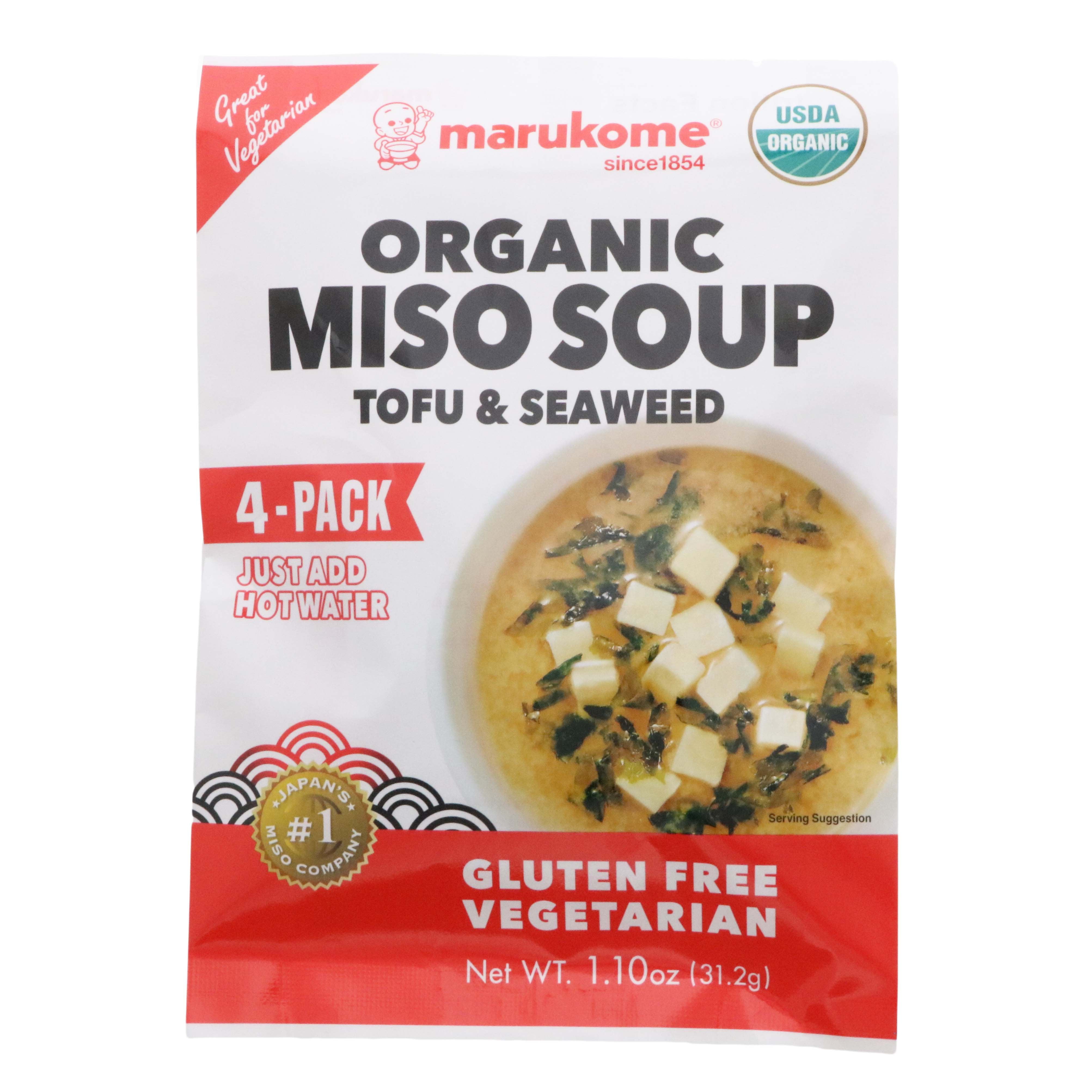 Pack of 4 Marukome Organic Miso Soup - Tofu & Seaweed - 4 ct - Package ...