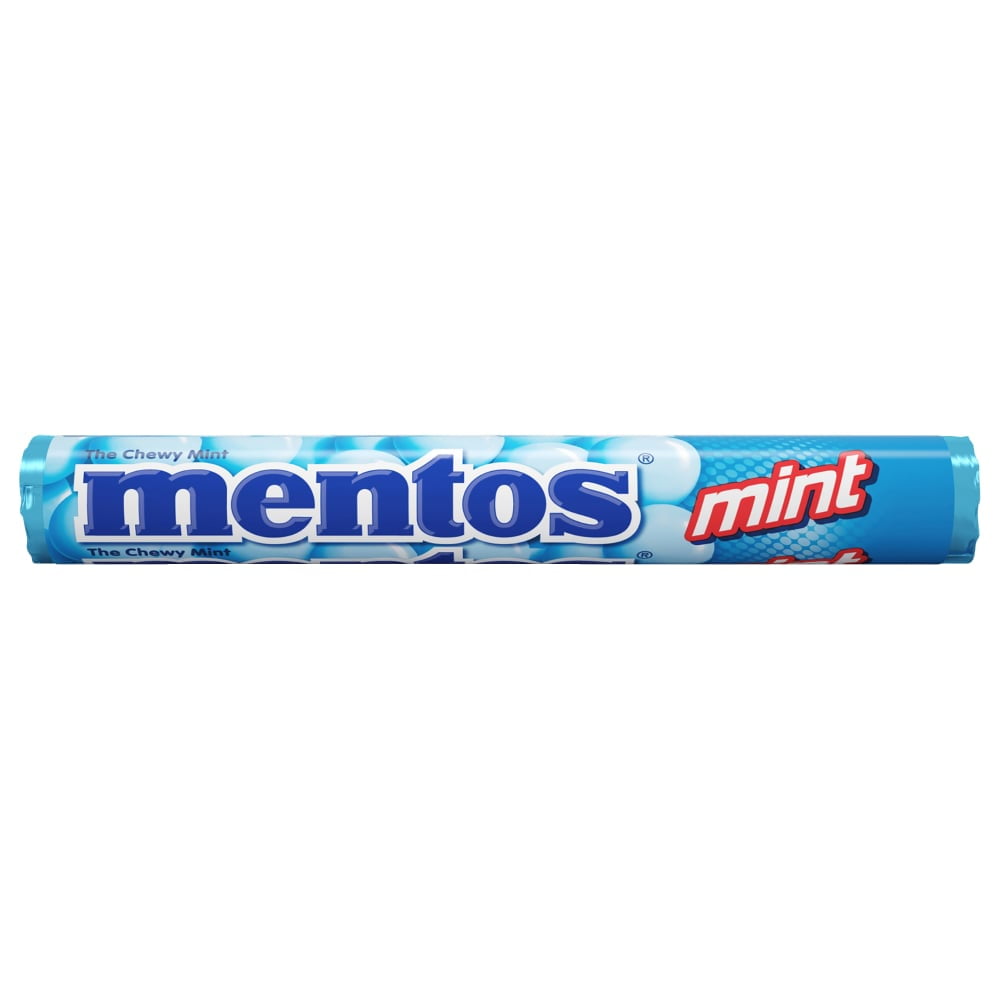 Pack of 4 Mentos Chewy Mint Flavored Candy Roll, 14 ct, 1.32 oz ...