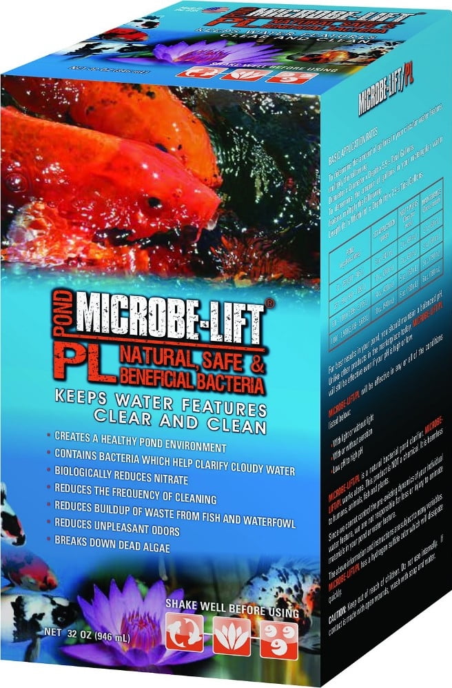 [Pack of 4] Microbe-Lift PL Beneficial Bacteria for Ponds 32 oz ...