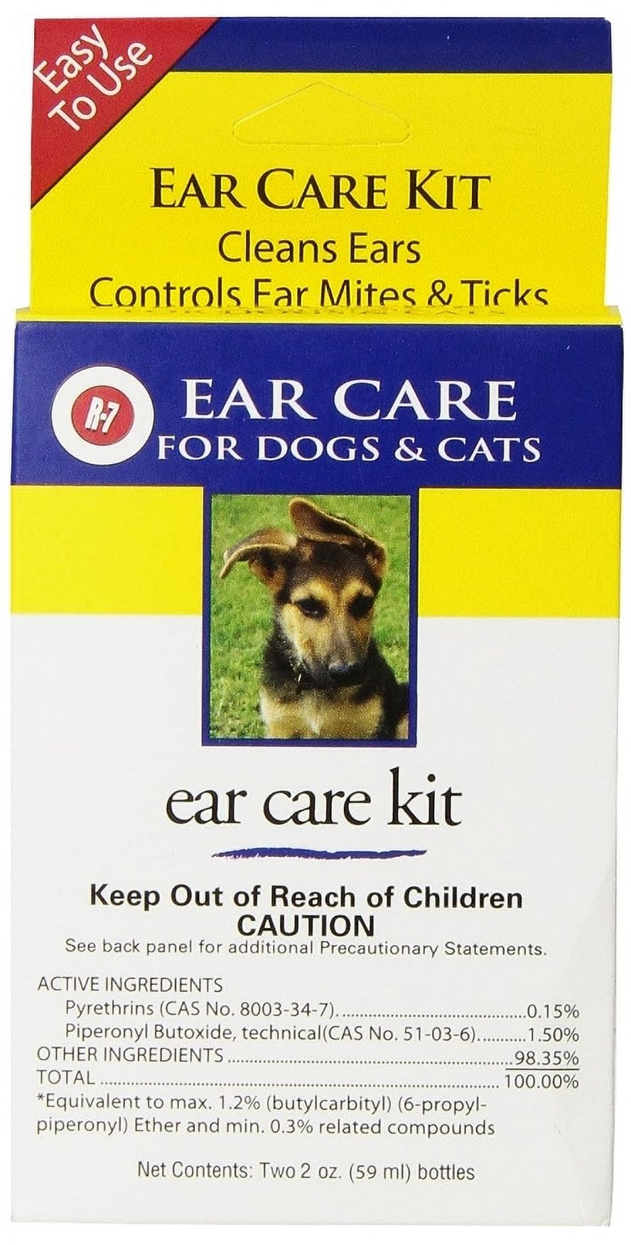 [Pack of 4] Miracle Care Pet Ear Mite Treatment Kit and Ear Cleaner for ...