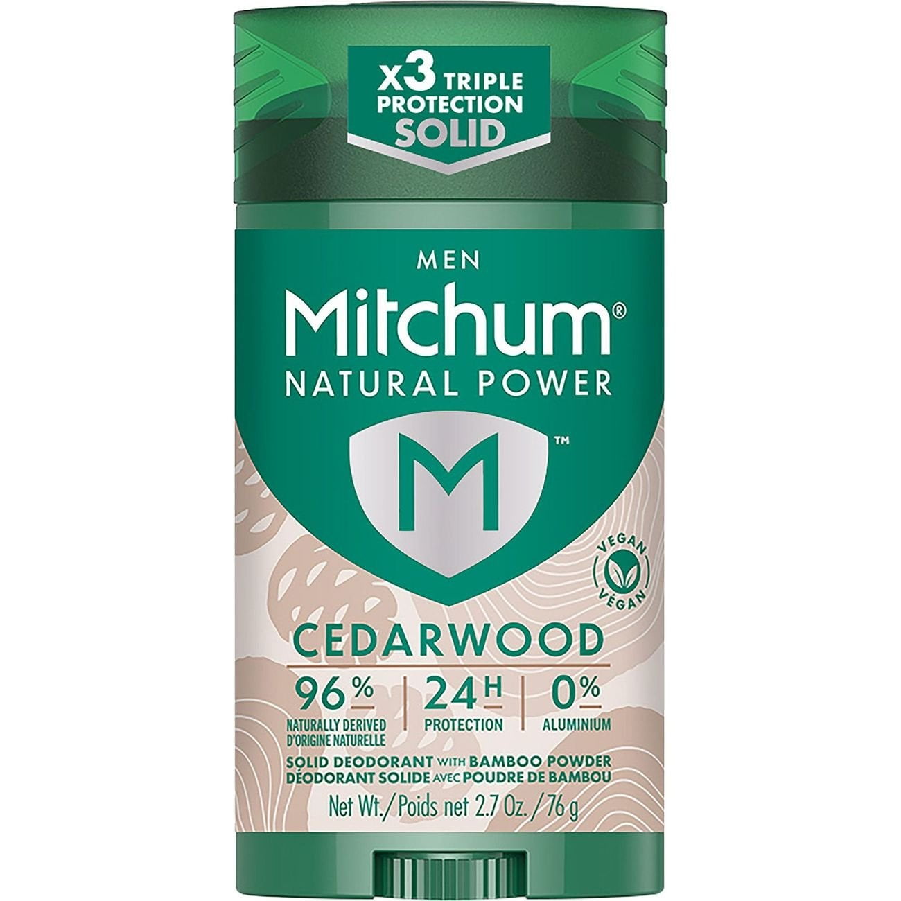 Pack of 4 Mitchum Natural Power Deodorant for Men Cedarwood - 2.7 oz ...