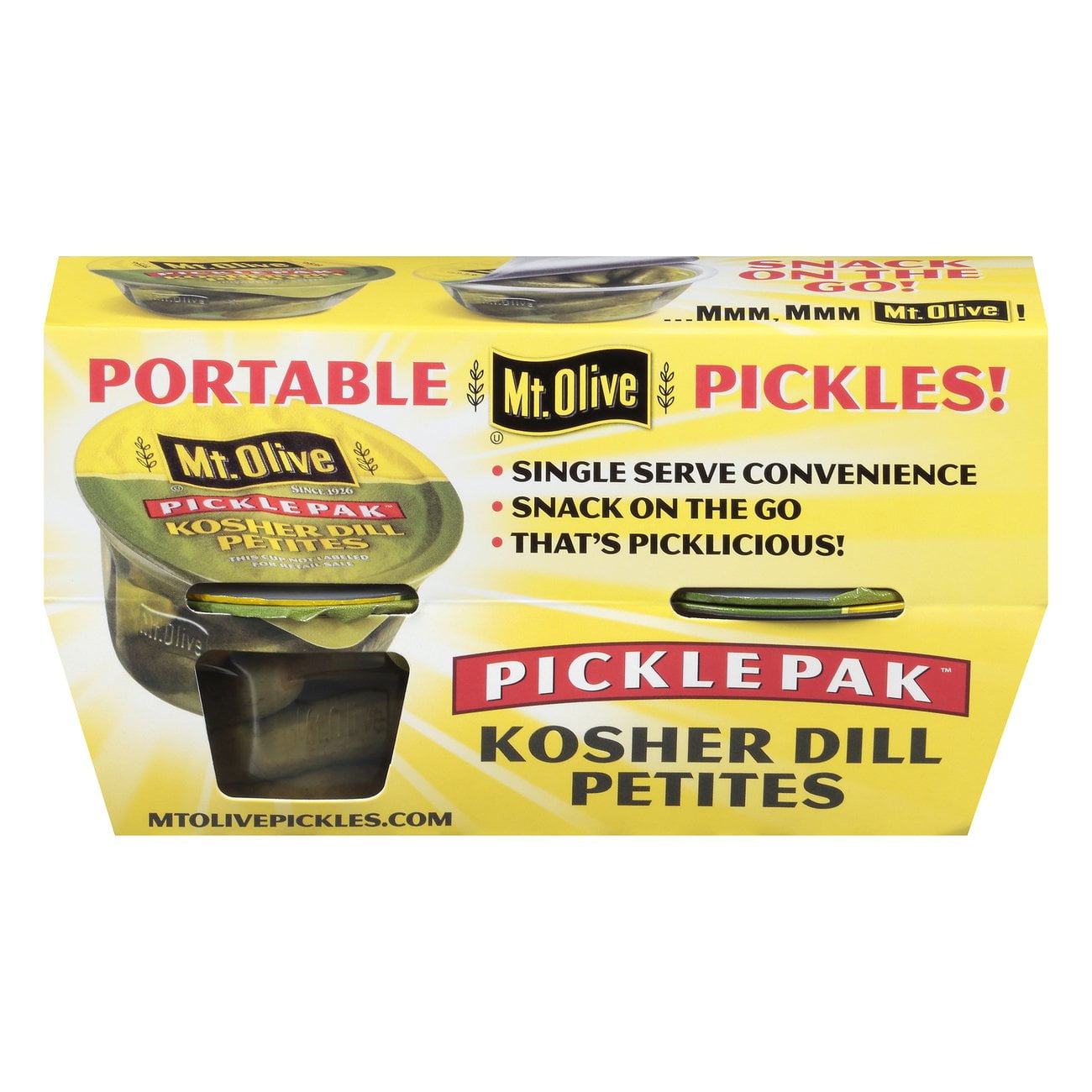 Pack of 4 Mt. Olive Kosher Dill Petites Pickle Pak - 4 ct - Package may ...