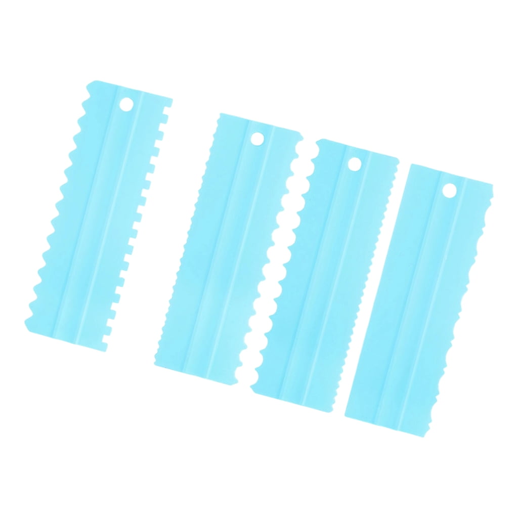 Pack of 4 Multi Shape Cake Scrapers for Professional Dessert Crafting ...