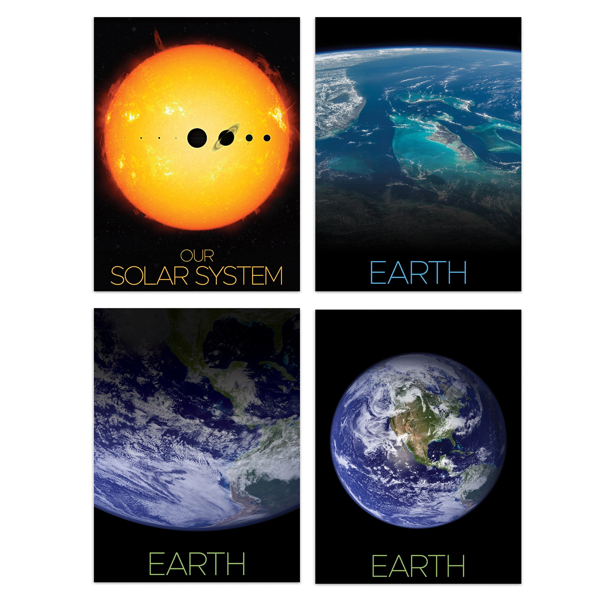 Pack of 4 NASA Our Solar System The Sun and Planet Earth Images from ...