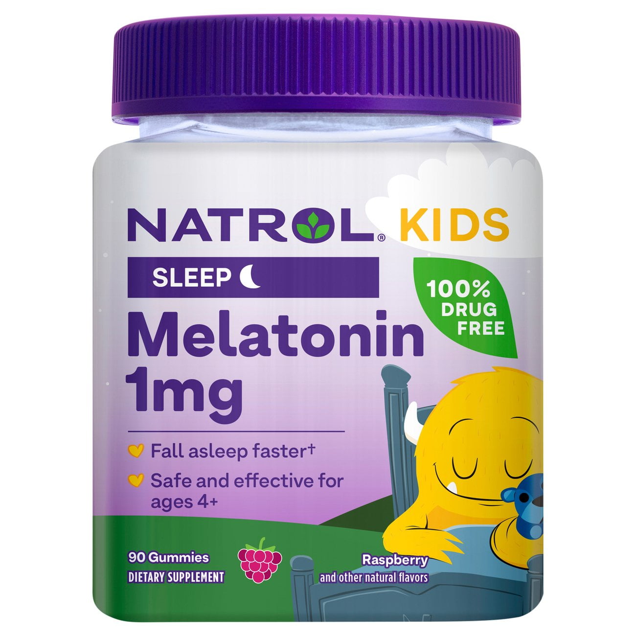 Pack of 4 Natrol Kids Melatonin Sleep Gummies - Raspberry - 90 ct ...