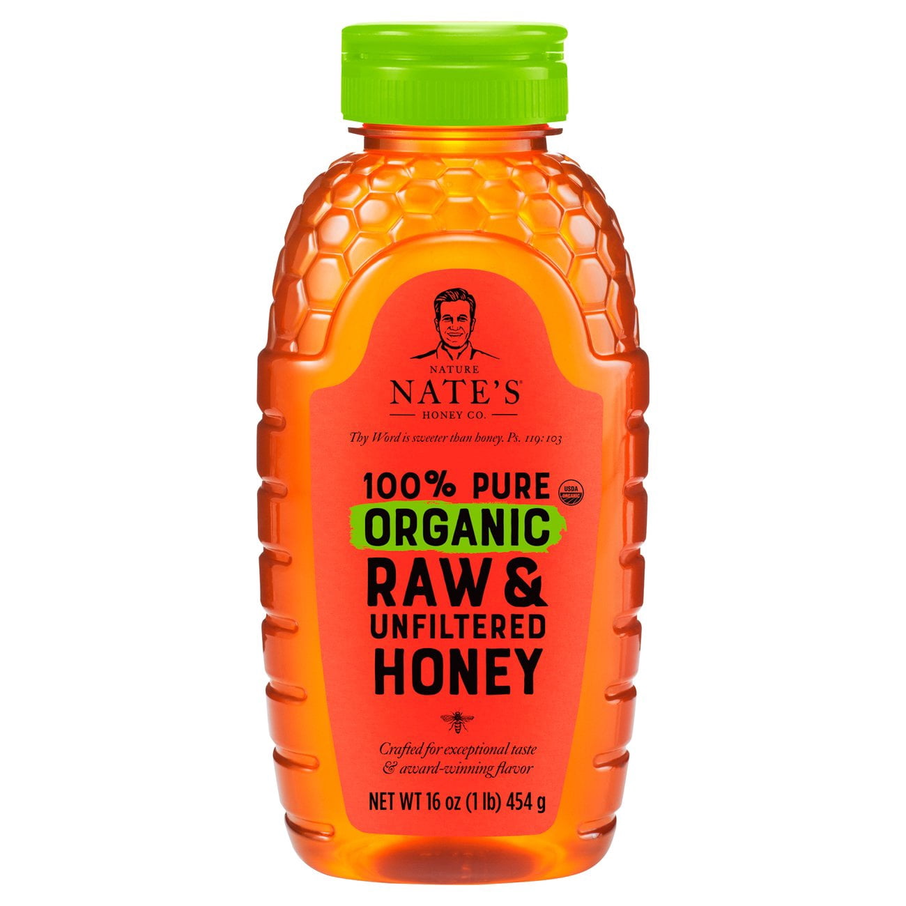 Pack of 4 Nature Nate's Raw & Unfiltered Organic Honey - 16 oz ...