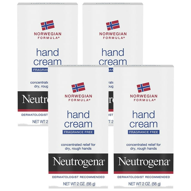 Pack of (4) Neutrogena Norwegian Formula Hand Cream, Fragrance-Free, 2 ...