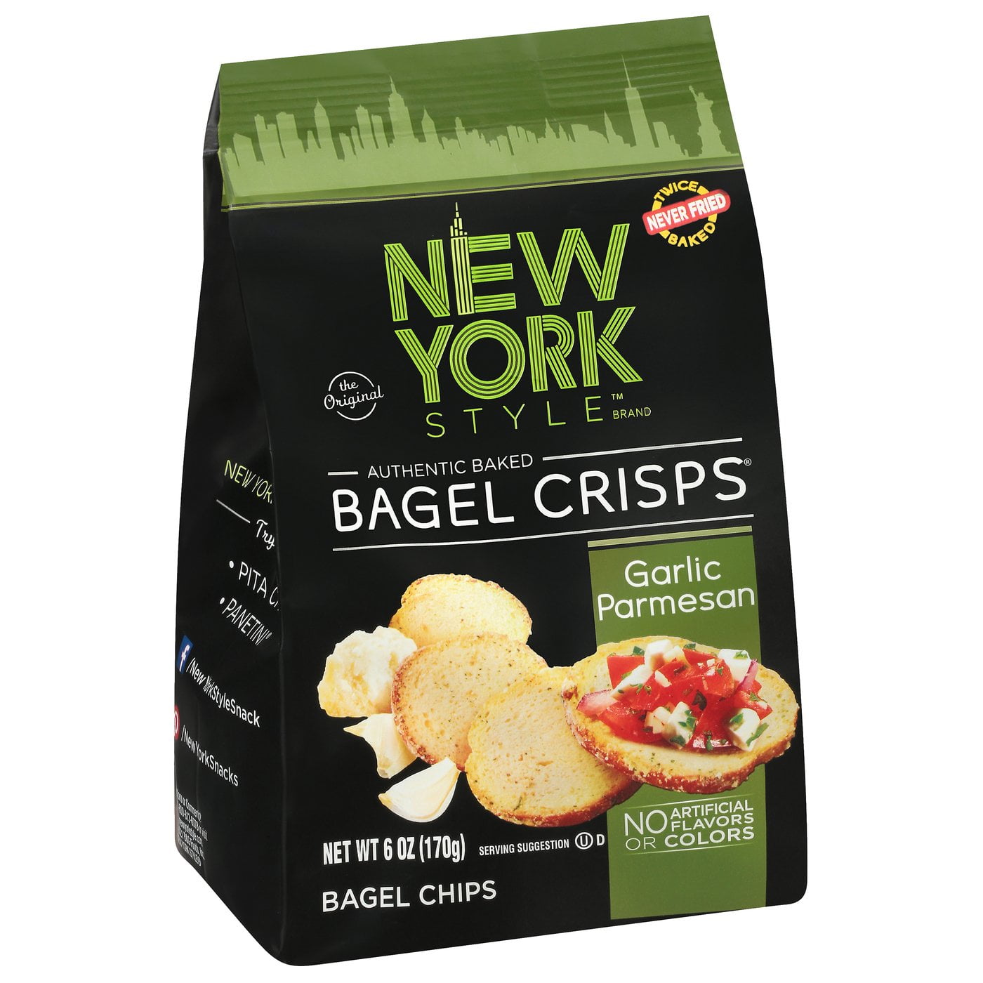 Pack of 4 New York Style Bagel Crisps - Garlic Parmesan - 6 oz ...