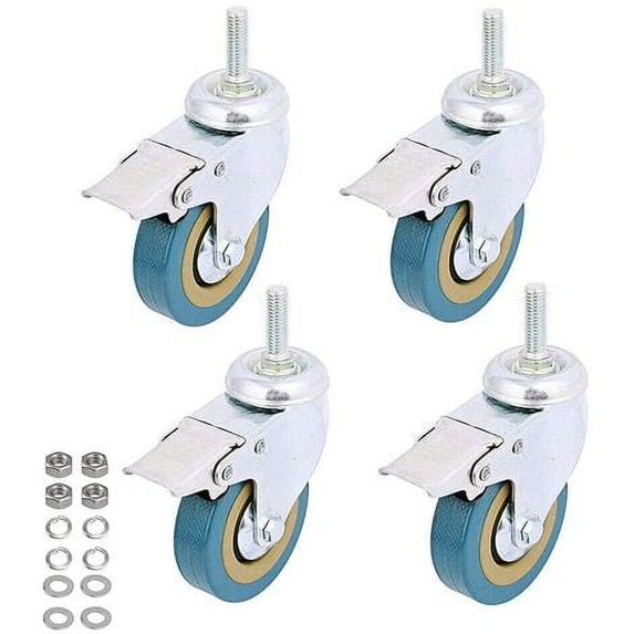 Pack of 4, Non-Marking Polyurethane Caster Wheel with Swivel and Lock ...
