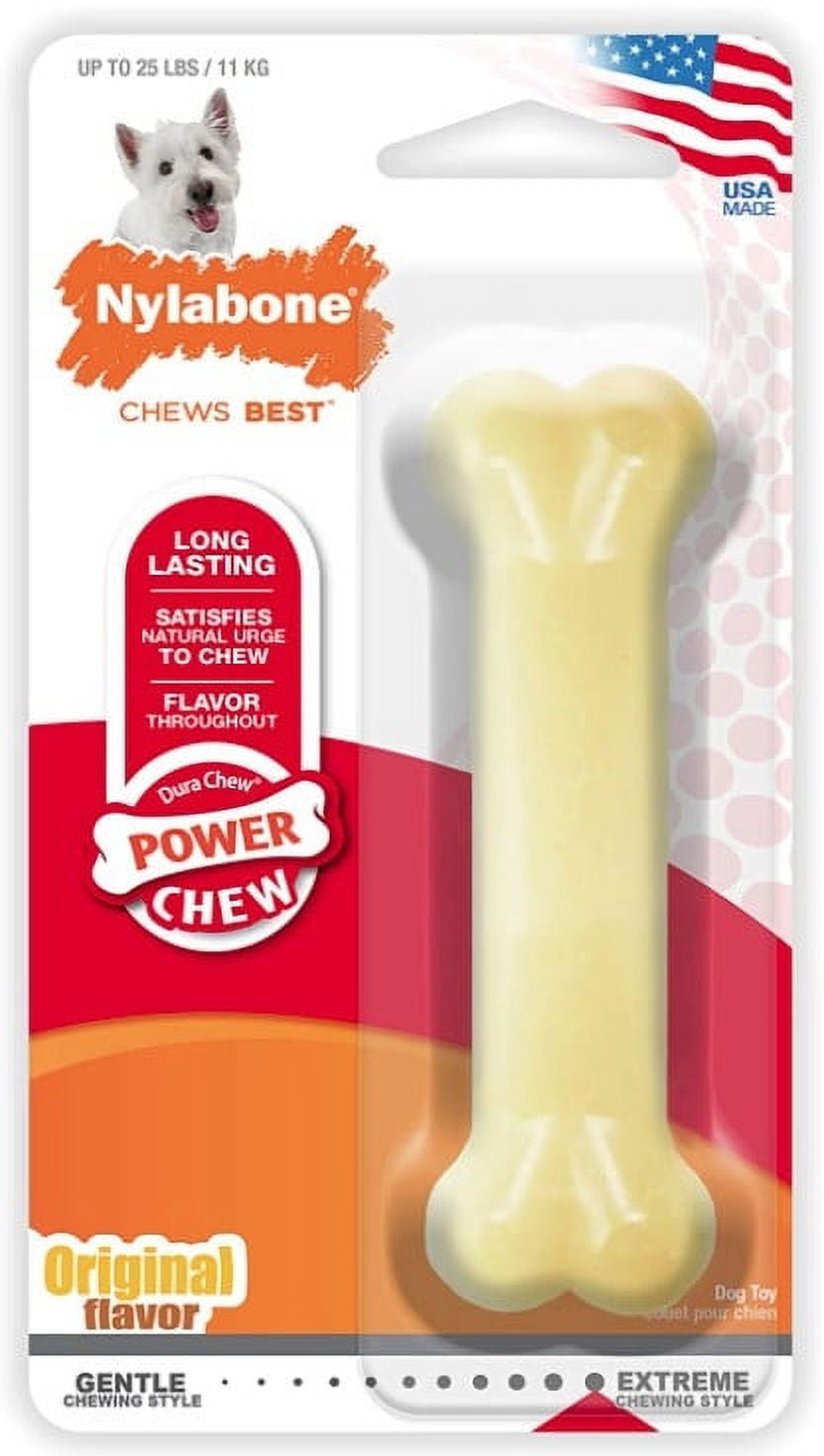 [Pack of 4] Nylabone Dura Chew Bone Original Flavor Regular 1 count ...