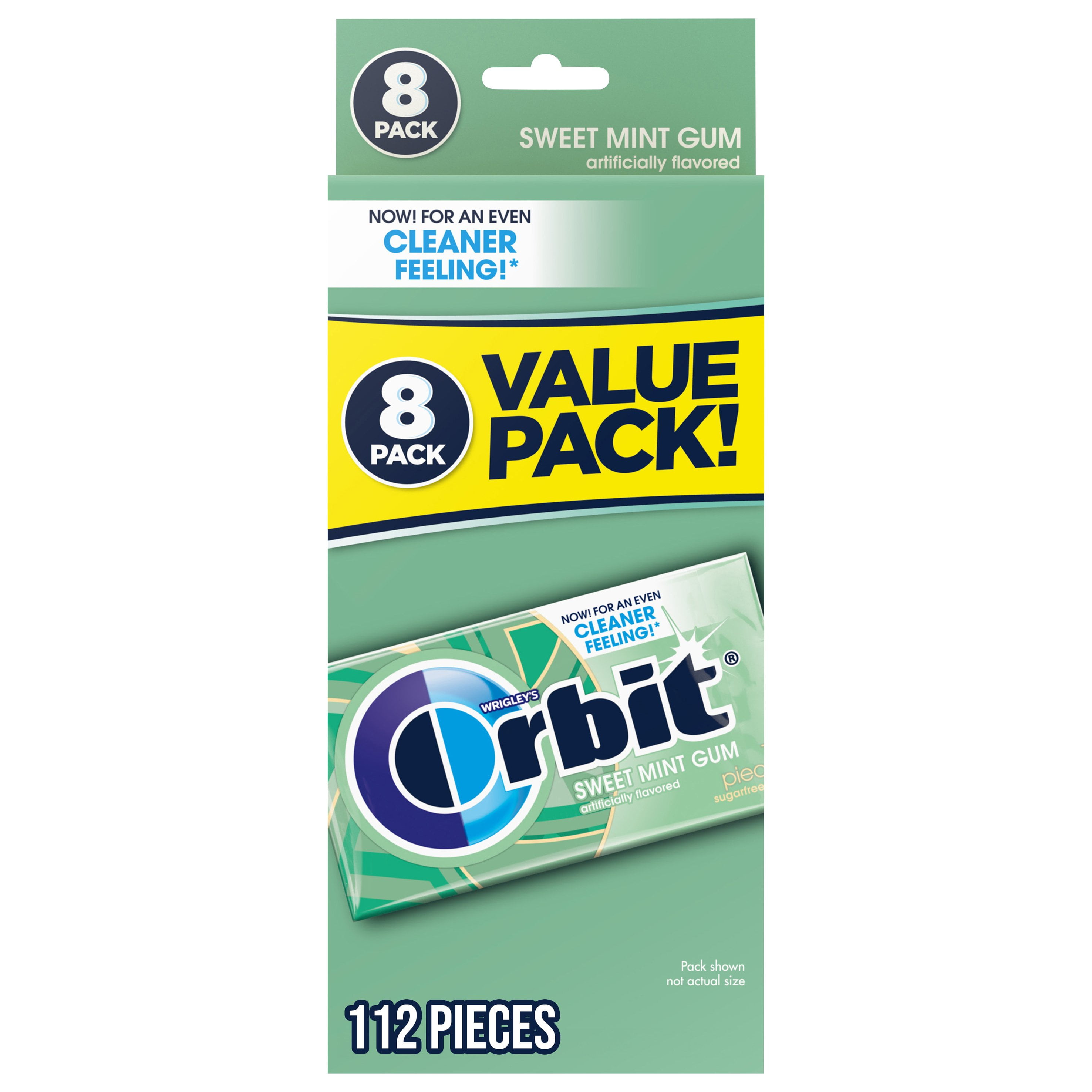 Pack of 4 Orbit Sweet Mint Sugar Free Chewing Gum - Value Pack, 8 pk ...
