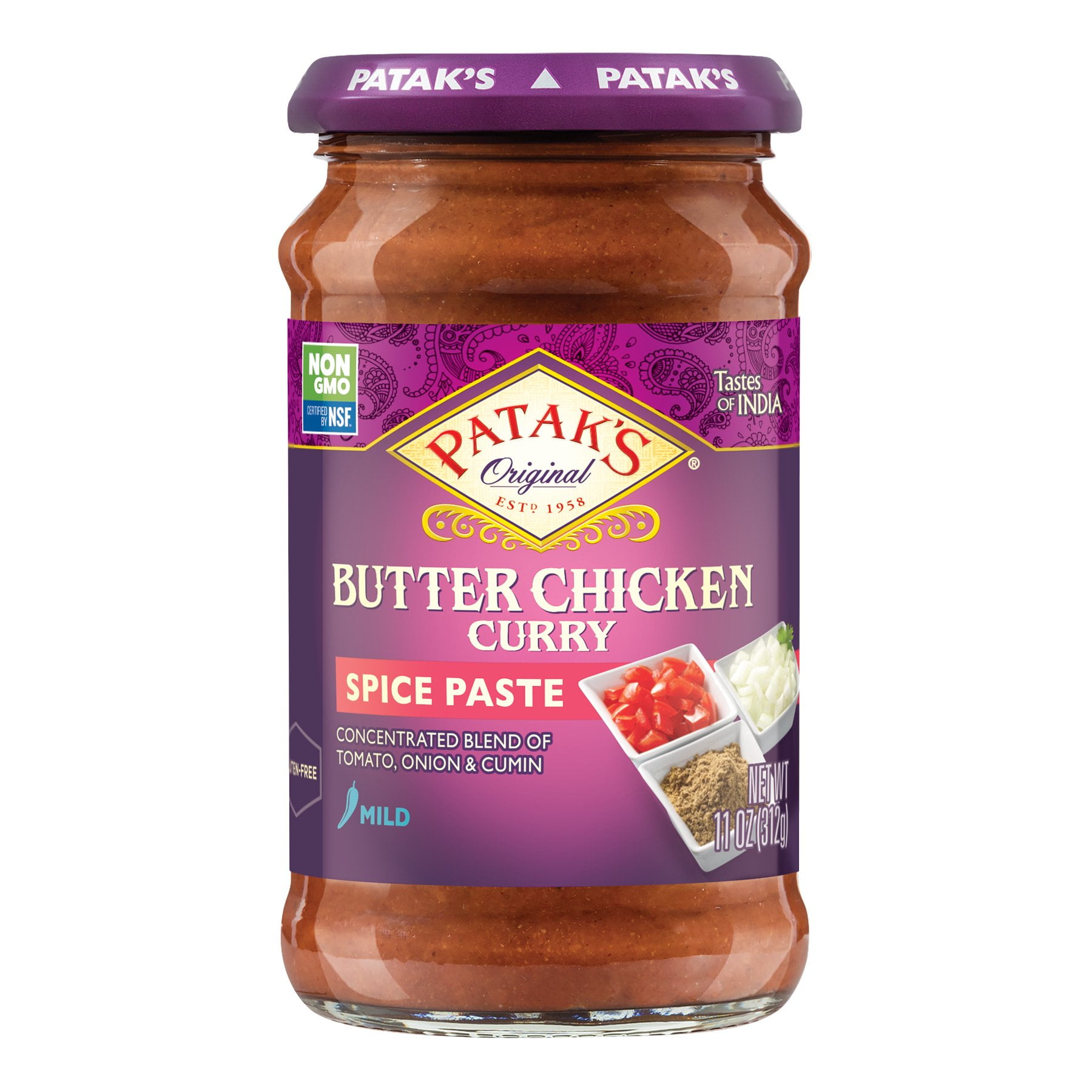 Pack of 4 Patak's Butter Chicken Curry Spice Paste - Mild - 11 oz ...