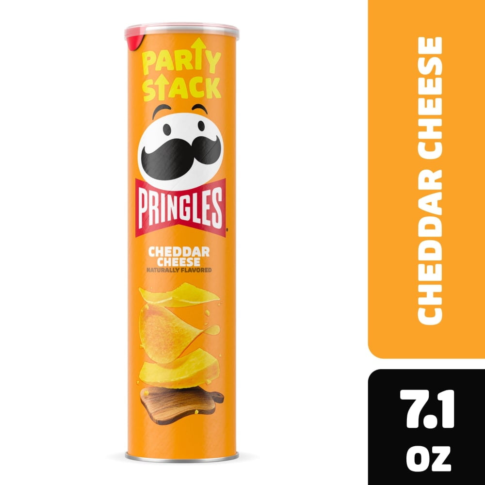 Pack of 4 Pringles Cheddar Cheese Party Stack Potato Crisps Chips, 7.1 ...