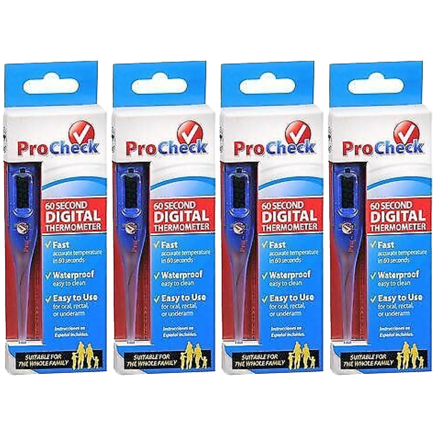 Pack of (4) ProCheck 60 Second Digital Thermometer - Walmart Business ...