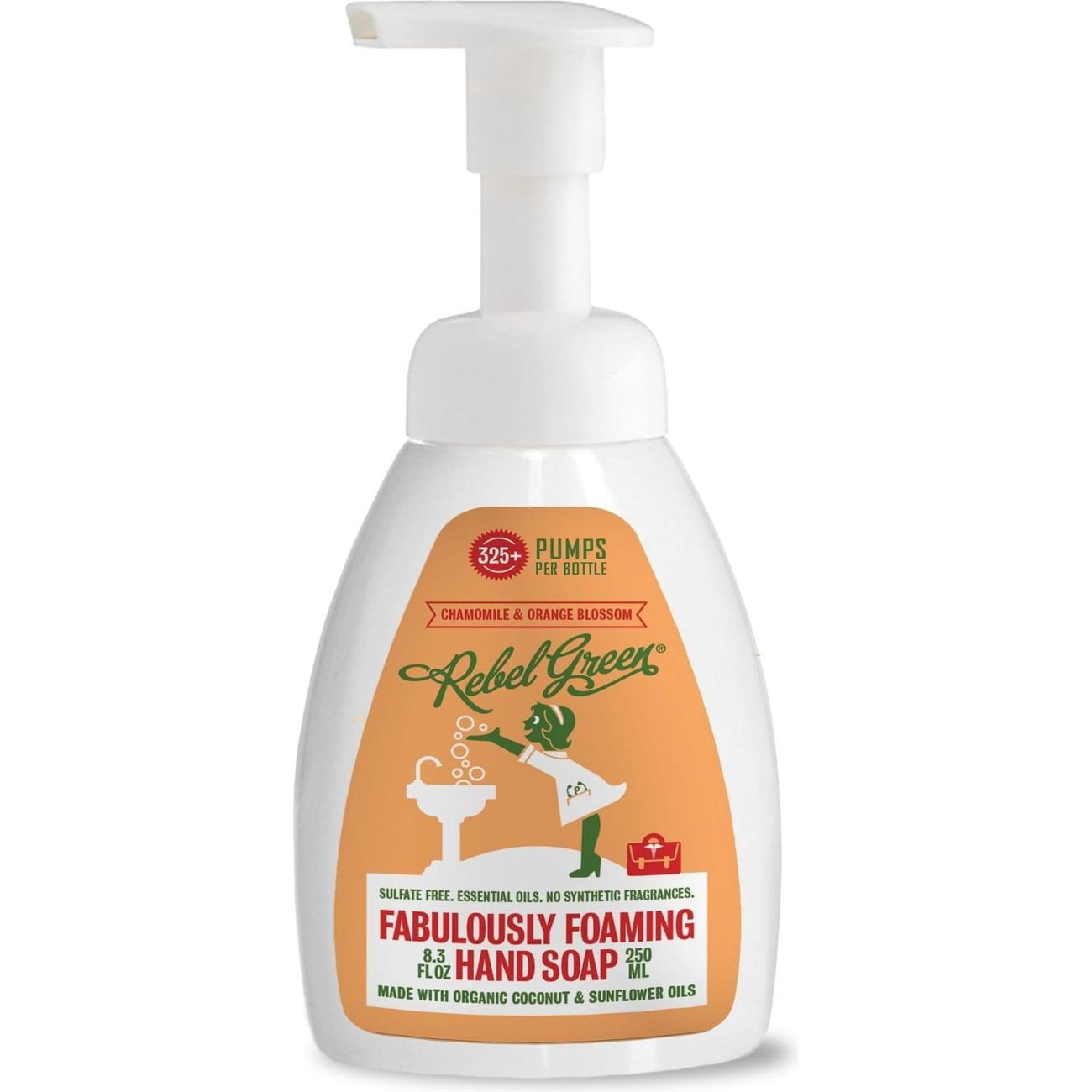 Pack of 4 Rebel Green Fabulously Foaming Hand Soap - Chamomile & Orange ...