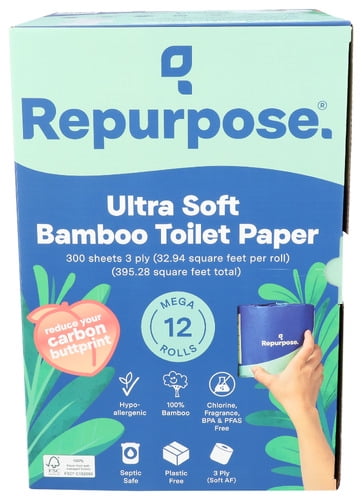 (Pack of 4) Repurpose Bamboo Toilet Paper 3-Ply 12 Pc - Walmart.com