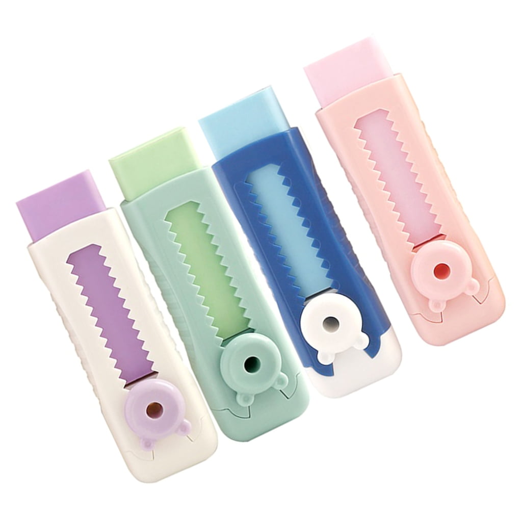 Pack of 4 Retractable Pencil Eraser Refillable Sliding Pencil Eraser ...