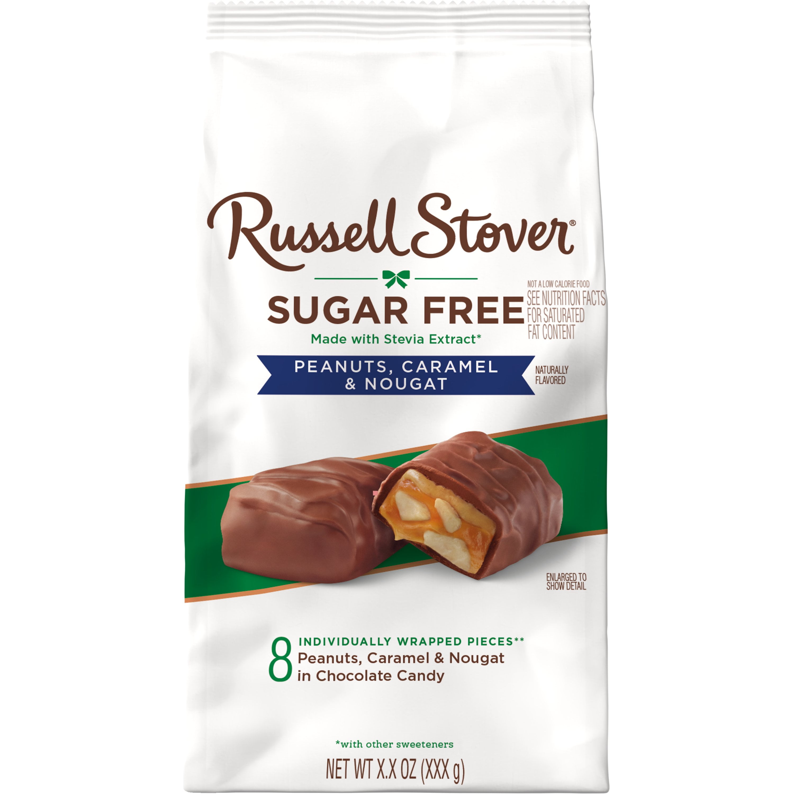 Pack of 4 Russell Stover Sugar Free Peanuts Caramel & Nougat Candy - 8 ...