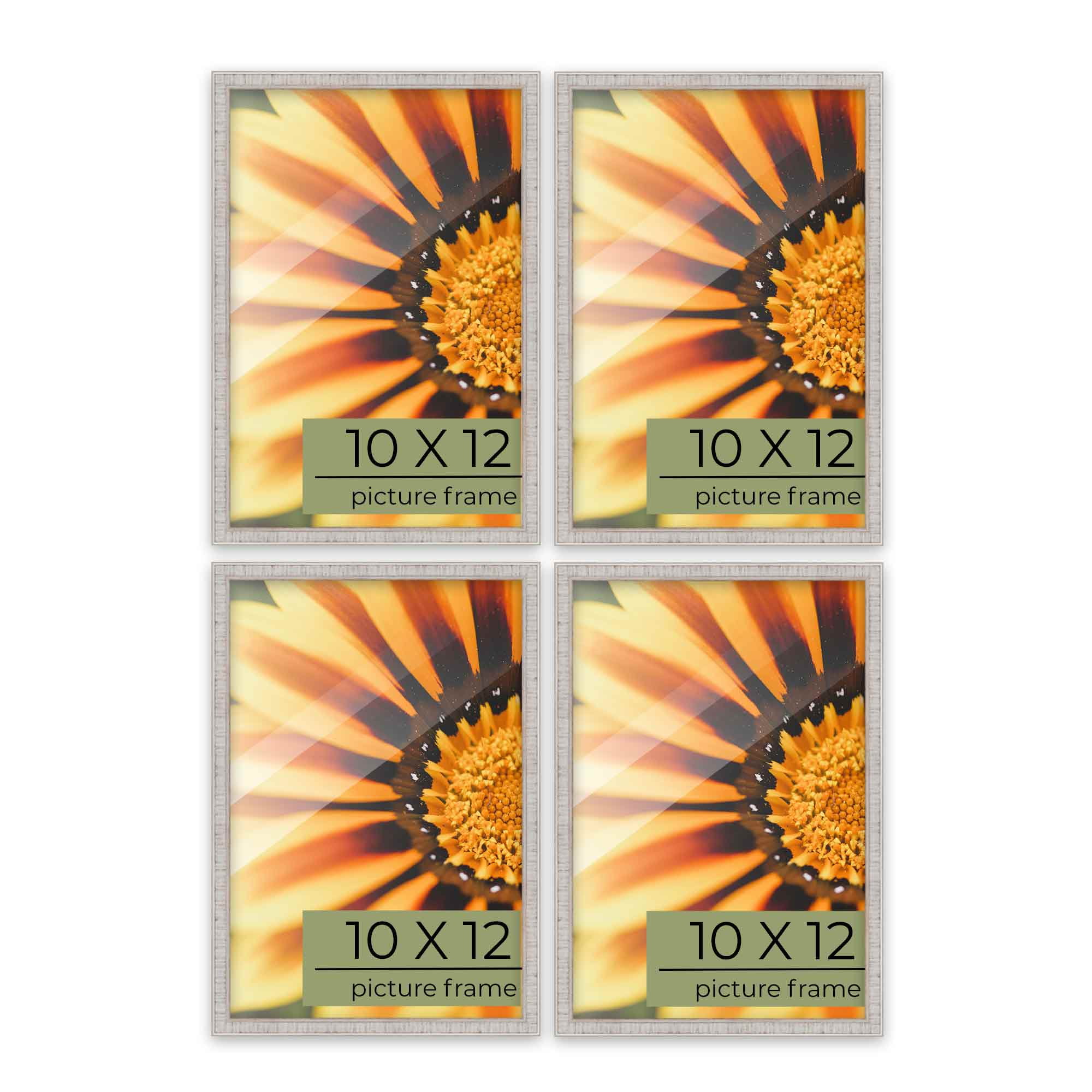 Pack of 4 Rustic White 10x12 Picture Frames | Solid Wood | UV-Resistant ...