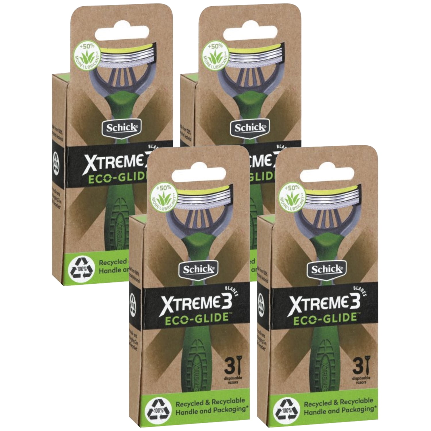 Pack of (4) Schick Xtreme3 Xtreme 3 Glide 3ct - Walmart.com