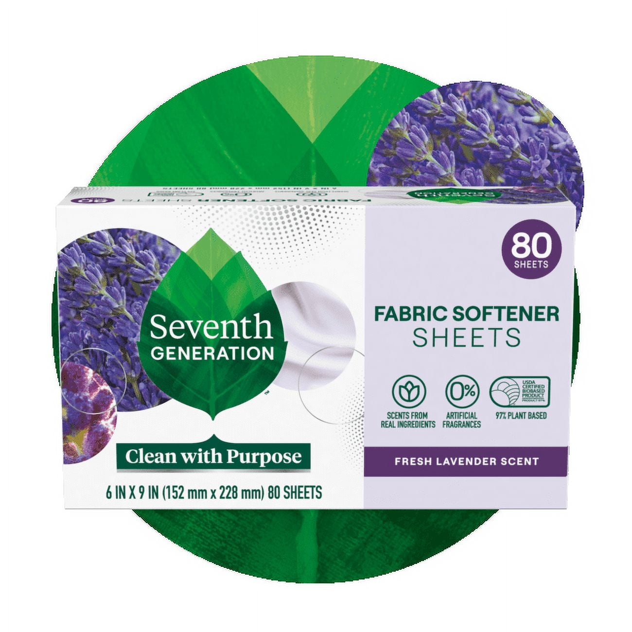 Pack of 4, Seventh Generation Fresh Lavender Fabric Softener Sheets, 80 ...