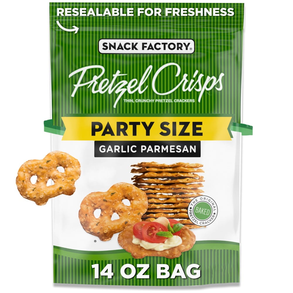 Pack of 4 Snack Factory Garlic Parmesan Pretzel Crisps, 14 oz ...