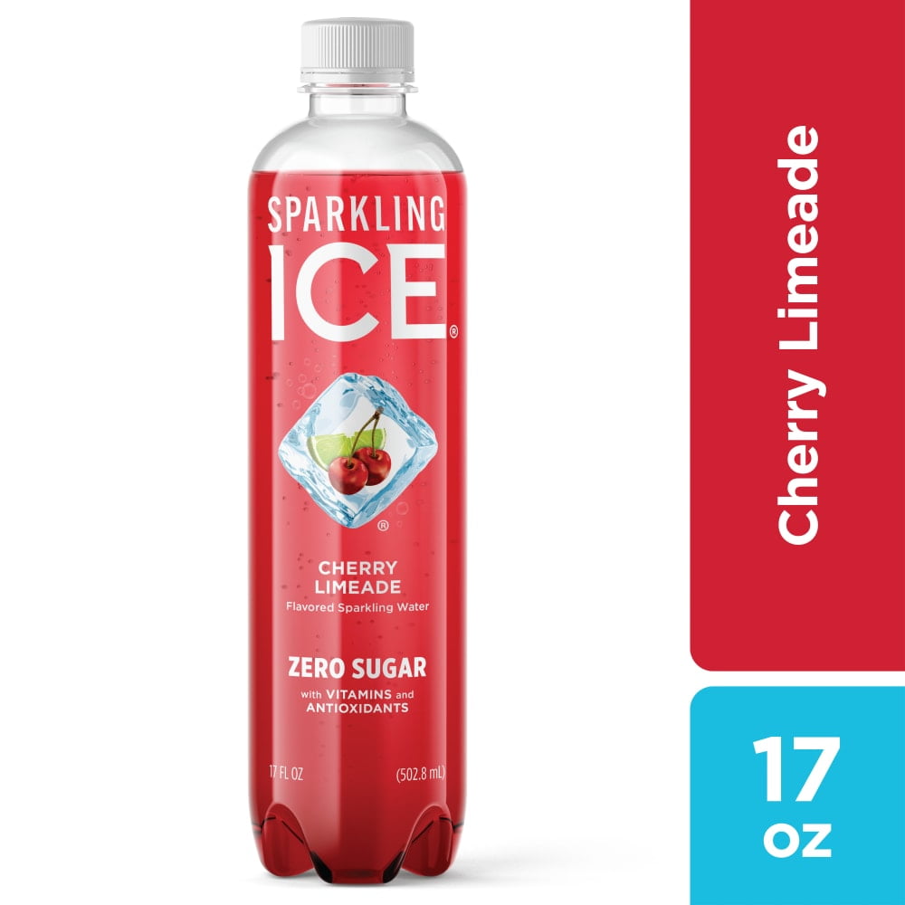 Pack of 4 Sparkling Ice Cherry Limeade Flavored Sparkling Bottled Water, 17 fl oz (packaging may ...