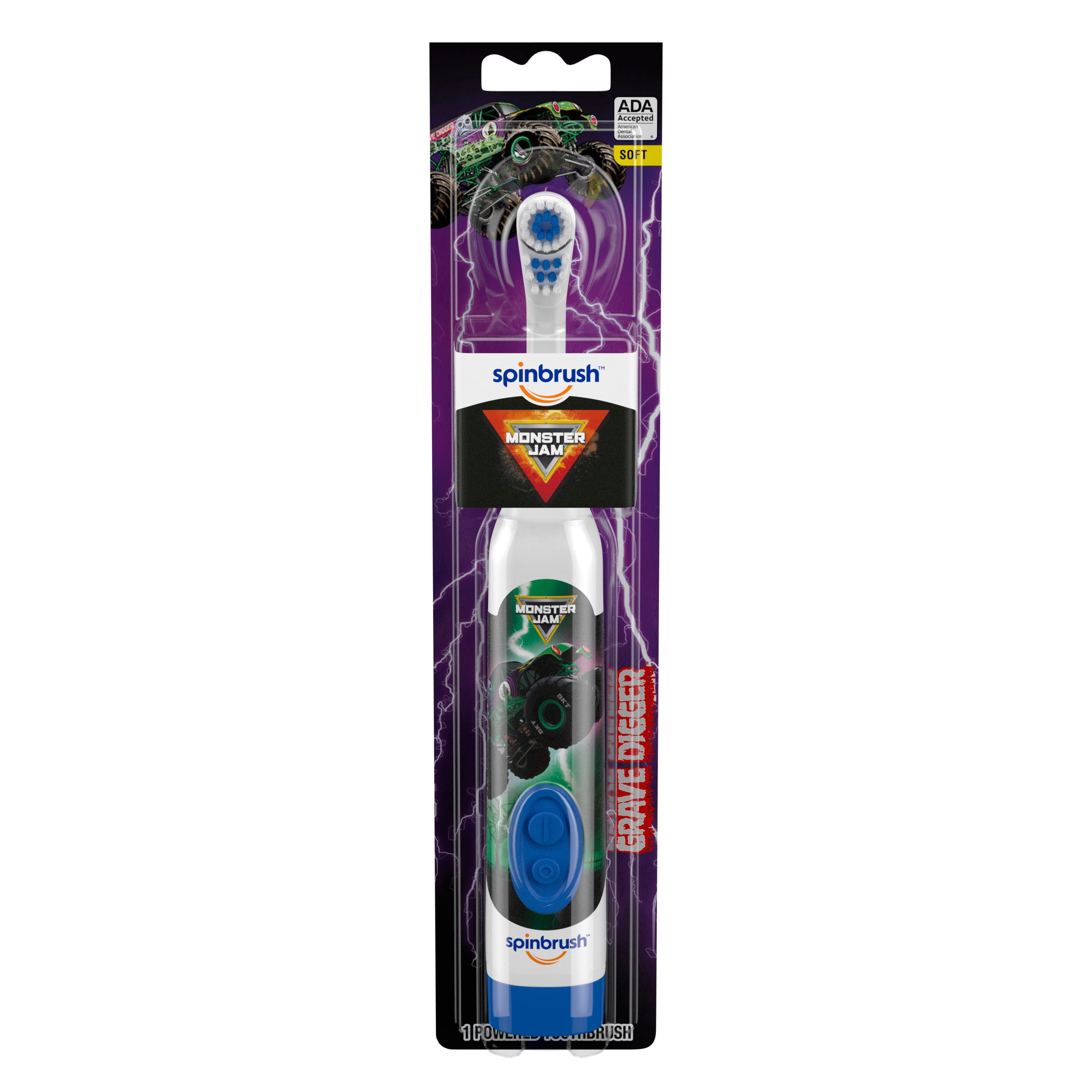 Pack of 4 Spinbrush Kids Monster Jam Grave Digger Power Toothbrush - 1 ...