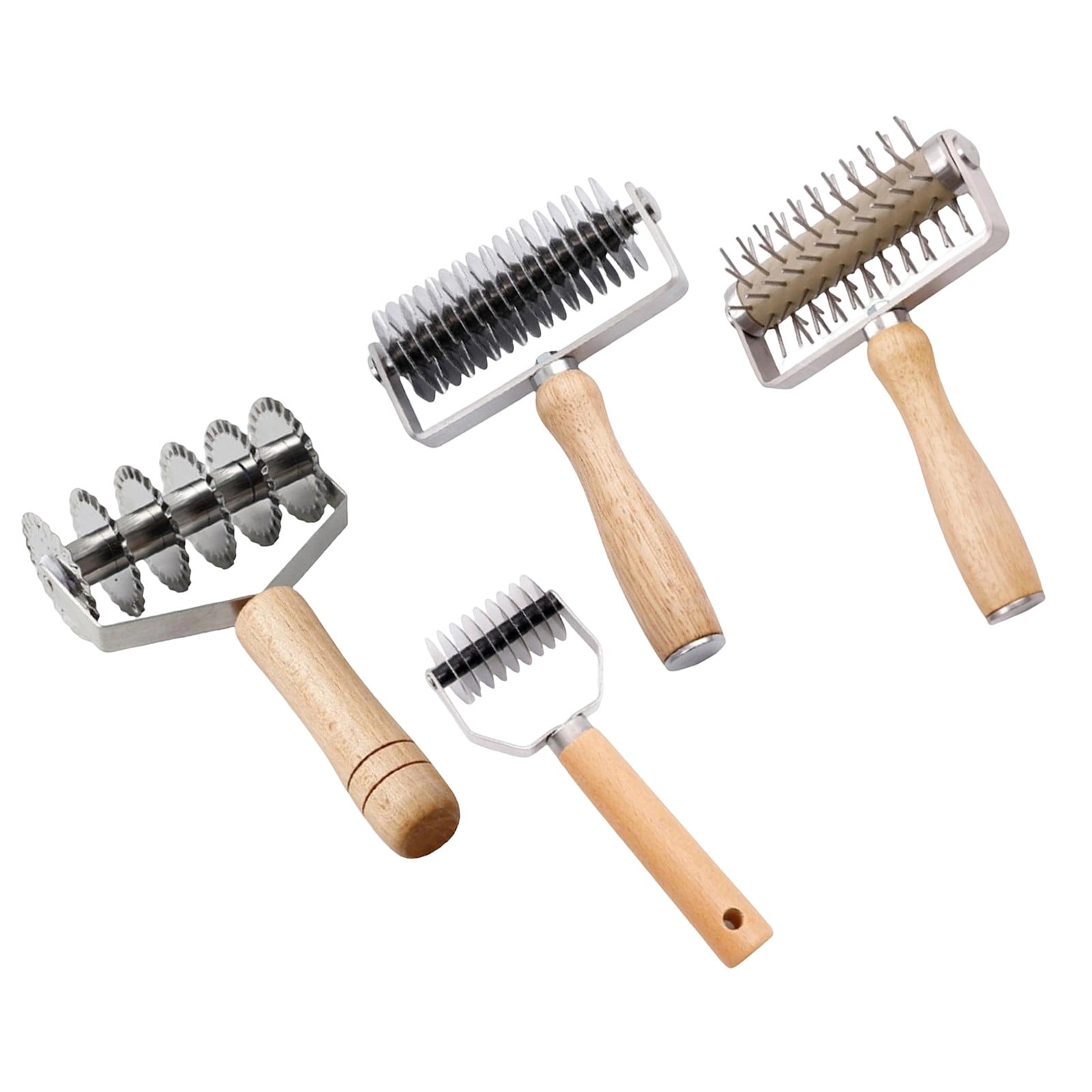 Pack of 4 Stainless Steel Pastries Lattice Roller Dough Cutter Easy ...