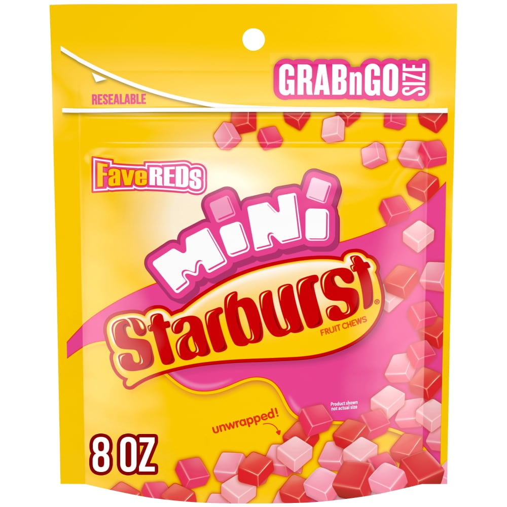 Pack of 4 Starburst Minis FaveReds Valentines Day Candy GrabNGo Bag, 8 ...