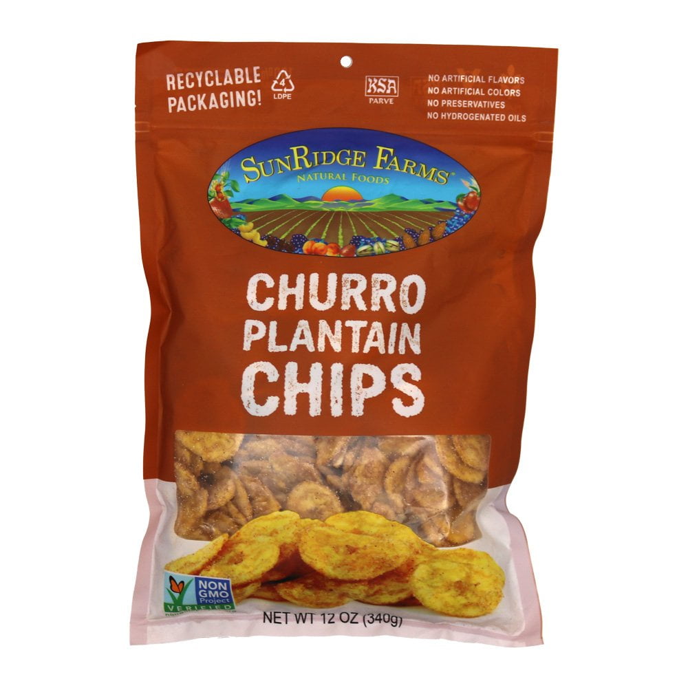 Pack of 4 SunRidge Farms Churro Plantain Chips - 12 oz - Package may ...