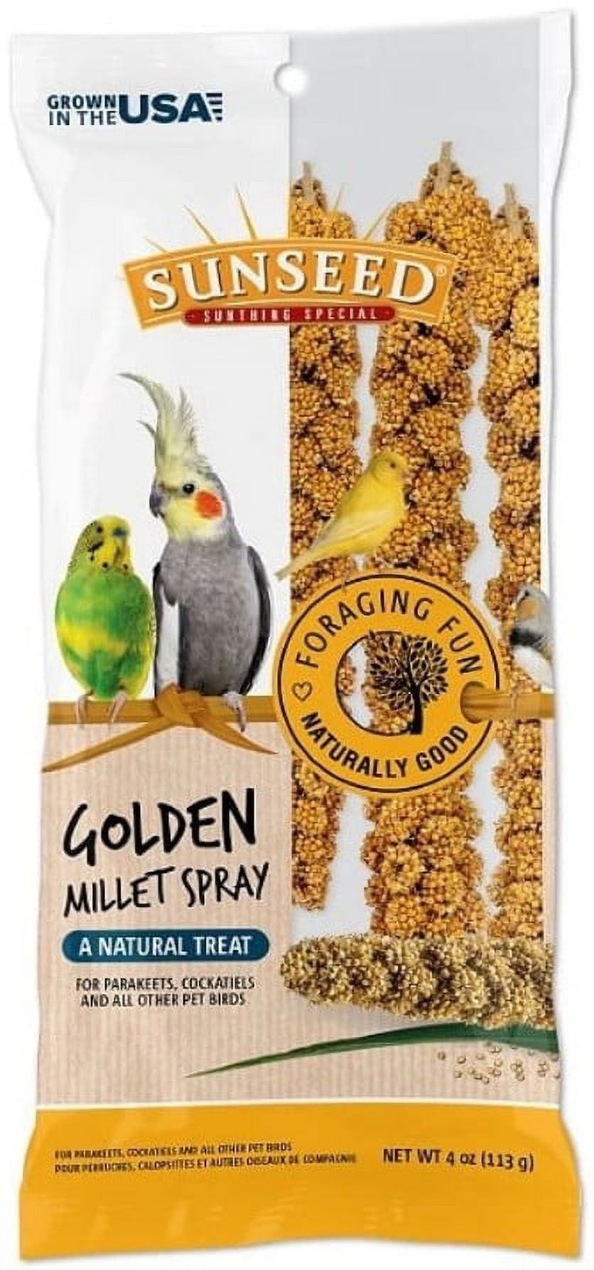 [Pack of 4] Sunseed Golden Millet Spray Natural Bird Treat 4 oz ...