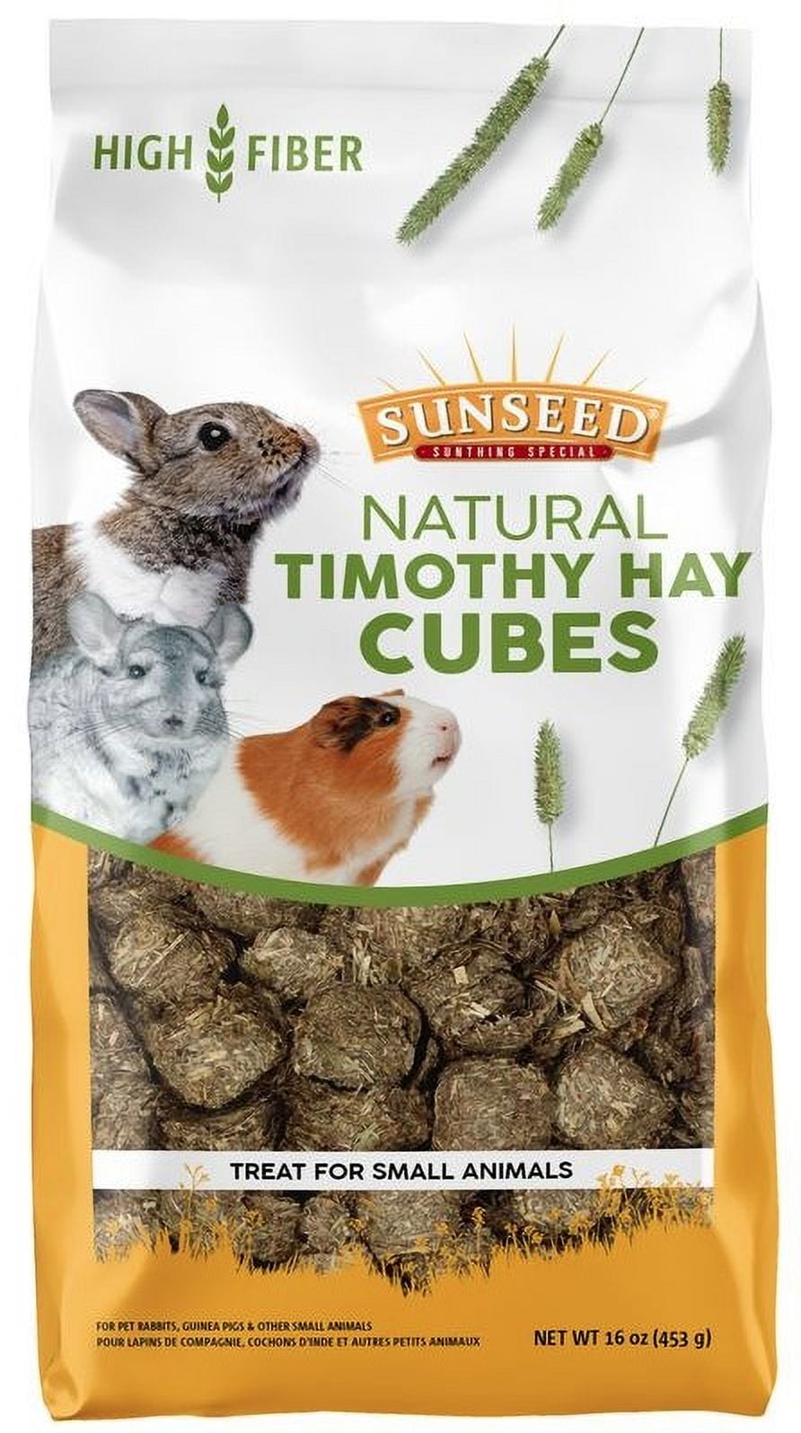 [Pack of 4] Sunseed Natural Timothy Hay Cubes 16 oz - Walmart.com