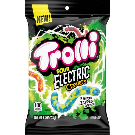 Pack of 4 Trolli Sour Electric Crawlers Candy Bag, 6.300 OZ (packaging ...