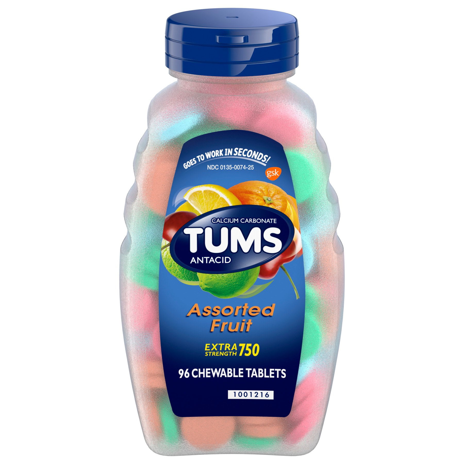 Pack of 4 Tums Antacid Extra Strength Assorted Fruit Chewable Tablets ...