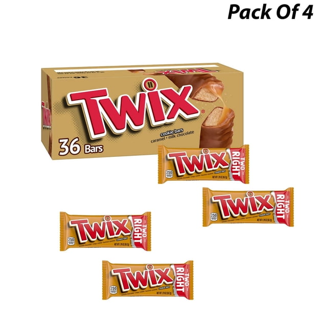 Pack of 4 Twix Cookie Bars Full Size Caramel Milk Chocolate | 1.79 OZ ...