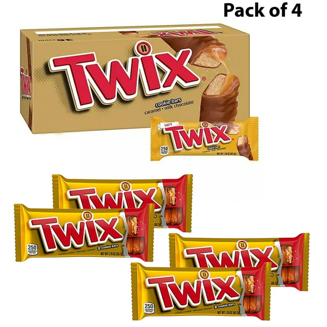 Pack of 4 Twix Cookie Chocolate Candy Bars Caramel Flavor | 1.79 OZ per ...