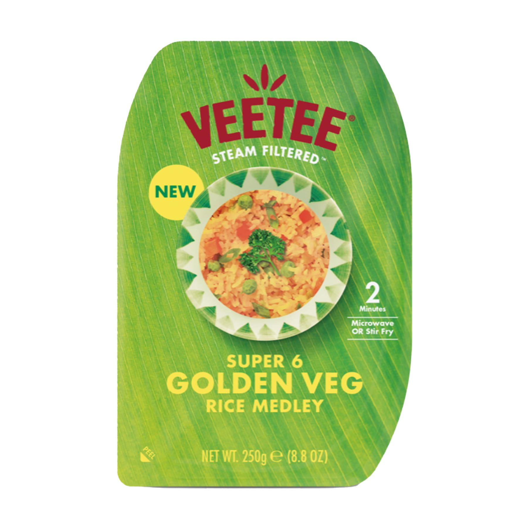 Pack of 4 Veetee Super 6 Golden Veg Rice Medley - 8.8 oz - Package may ...