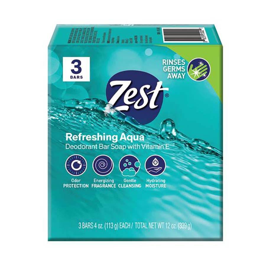 Pack of 4 Zest Aqua Family Deodorant Bars 3 ct - 4 oz - Package may ...