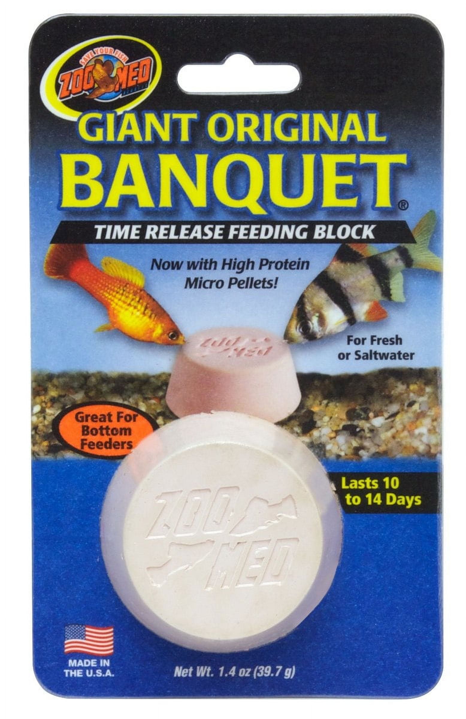 [Pack of 4] Zoo Med Giant Original Banquet Fish Feeding Block 1 count ...